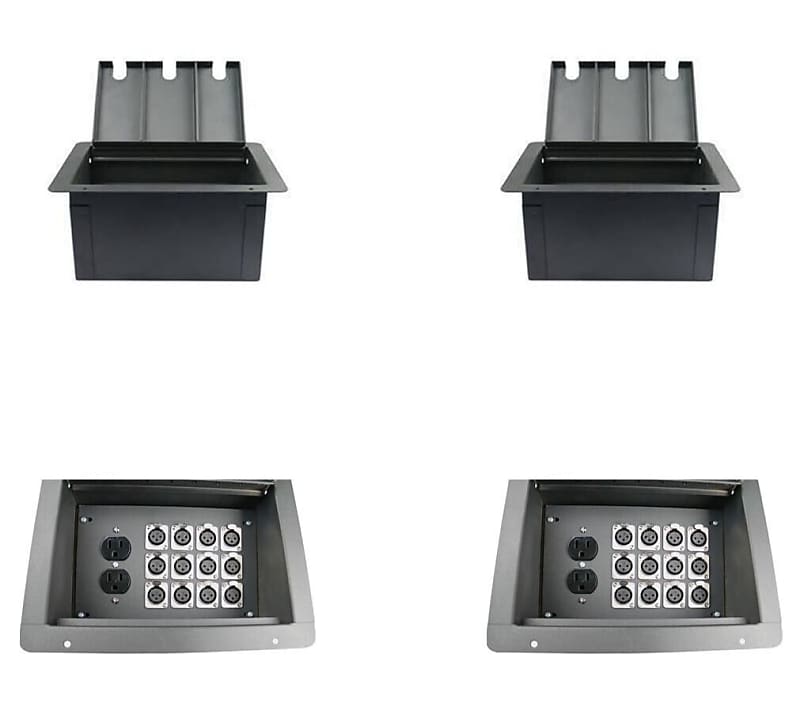 2 Recessed Stage Pocket Floor Box w/12 XLR Mic Female | Reverb