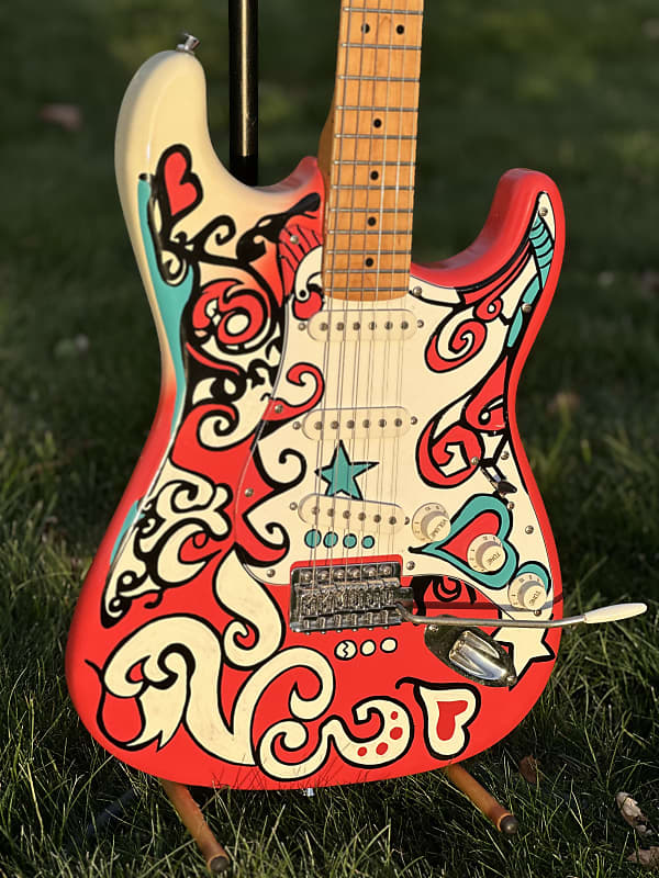 Partscaster Jimi Monterey Strat - Hand painted | Reverb