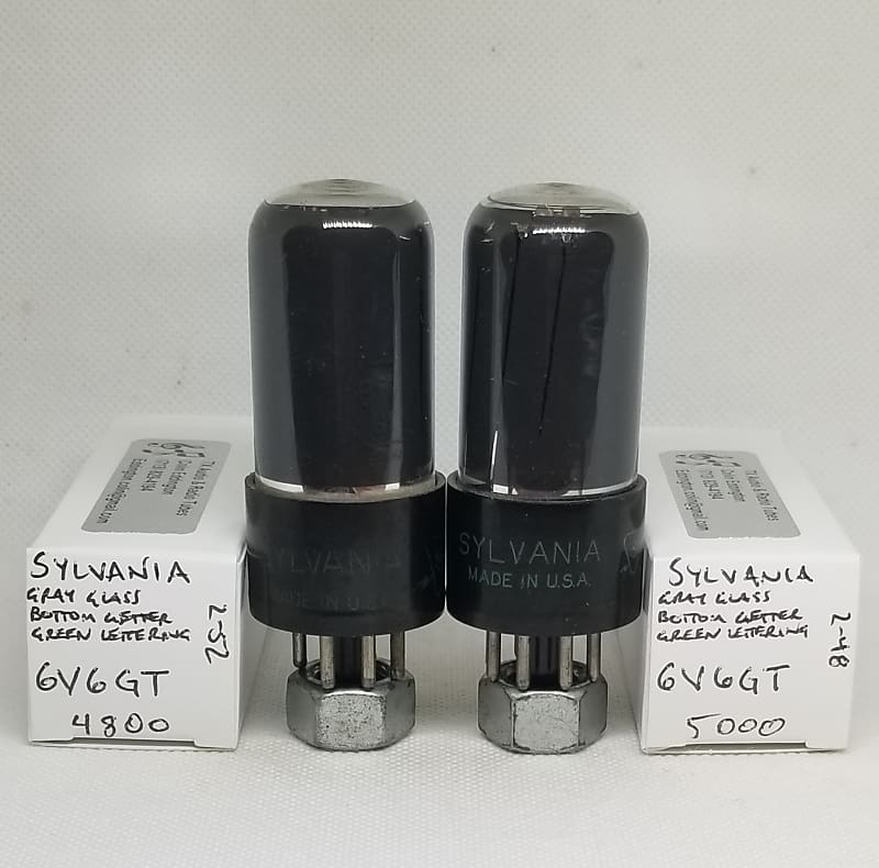 Sylvania 6V6GT Gray Glass Very Well Matched (4.0%) Pair | Reverb UK