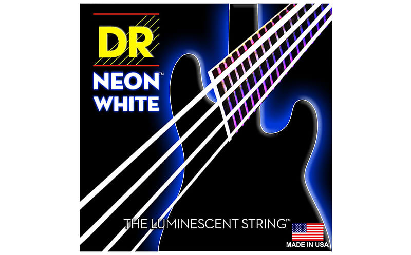 DR Strings NWB5-45 Neon White 45-125 5 String Set | Reverb