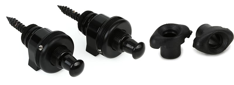 Schaller S-Locks Security Strap Locks - Black Chrome Bundle | Reverb