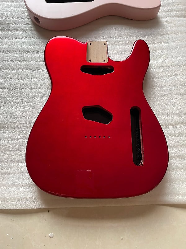 Alder Wood Tele Telecaster Style Guitar Body in Red Finish | Reverb