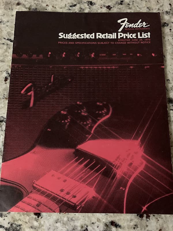 Fender Price List 1973 | Reverb
