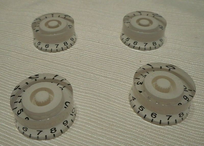 4 New White Speed Knobs for Gibson Guitar or Others | Reverb