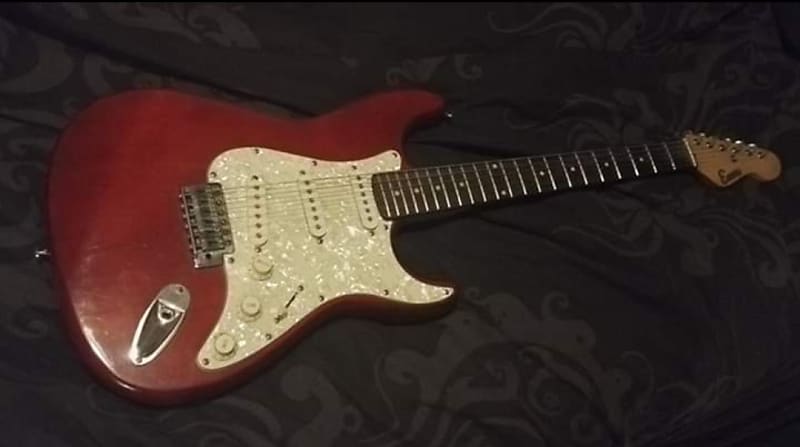 Encore Strat 80's/90's See-thru Red | Reverb