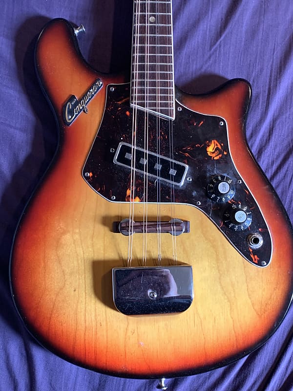 Conqueror Teisco MIJ Electric Mandolin 1966 Three tone | Reverb