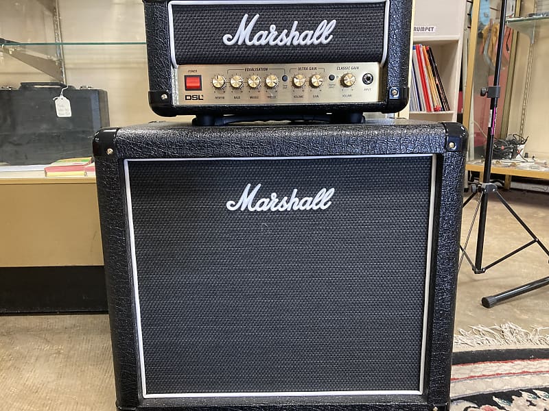 Marshall DSL 1 HR w/MX112R Stack 2020 - Black w/ FS and Cable | Reverb