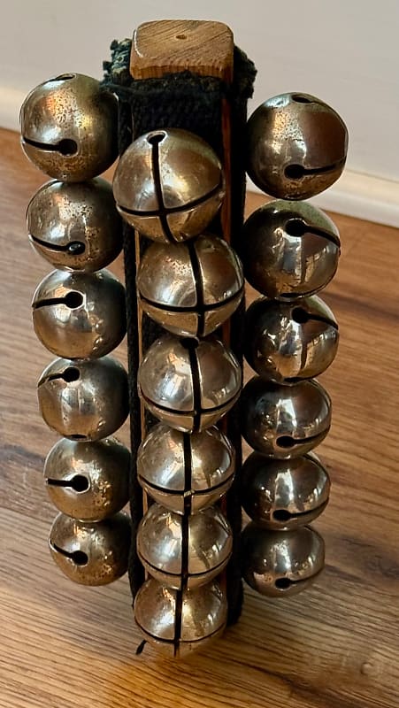 Vintage 24 Bell Sleigh Bell Hand Shaker Latin Rhythm Band | Reverb