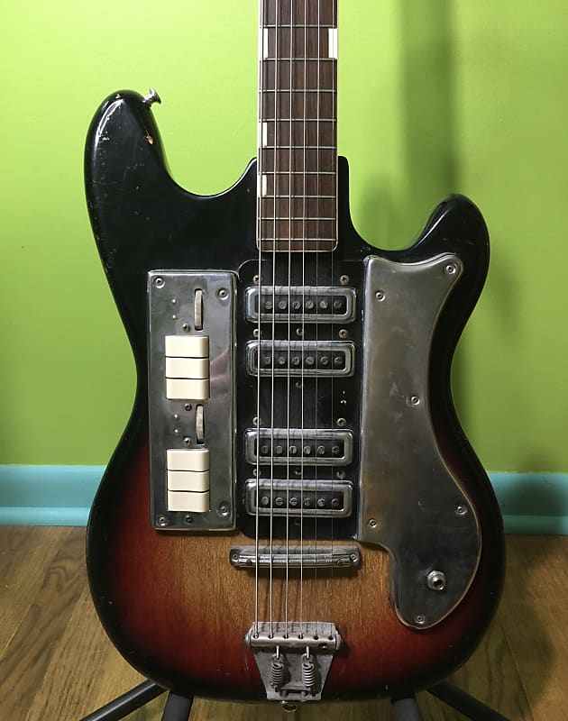Teisco OEM MIJ Jet IV Baritone Guitar 1960-1975? - Sunburst | Reverb