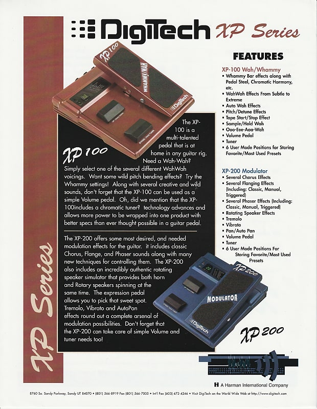 Digitech -XP Series Promotional Cut Sheet | Reverb