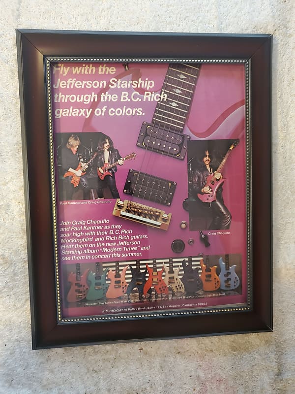1981 B. C. Rich Guitars Color Promotional Ad Framed Craig | Reverb
