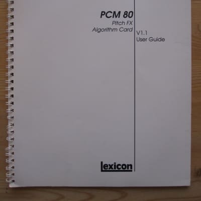 Lexicon Pitch FX Algorithm card user guide v1.1 expansion | Reverb