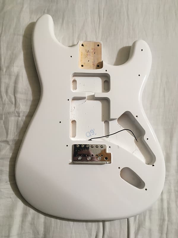 2020 White Squier Affinity Stratocaster Body and Trem | Reverb
