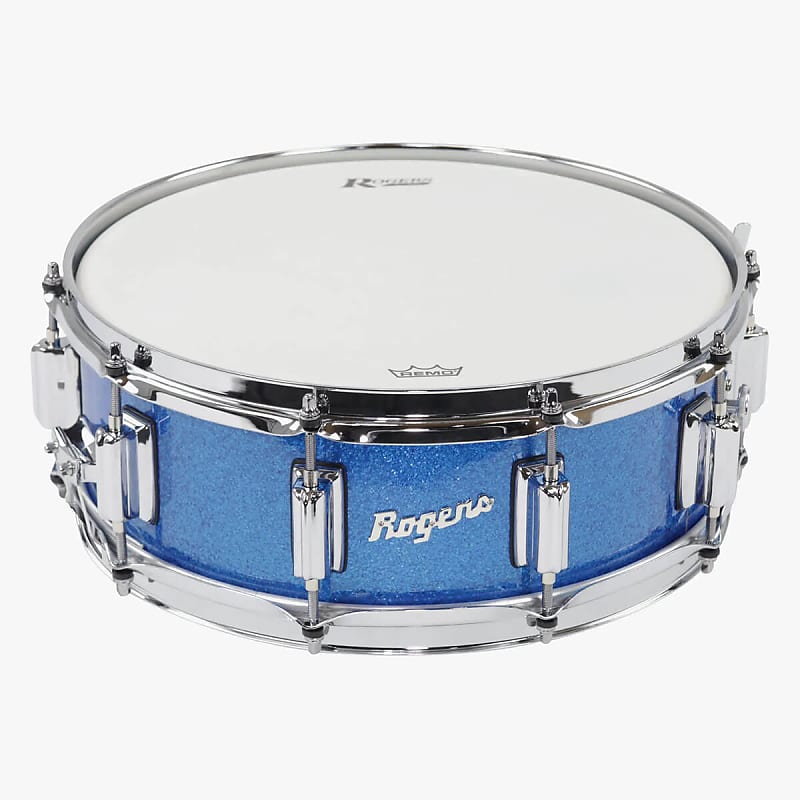 Rogers SuperTen Wood Shell Snare Drum 14x5 Blue Sparkle | Reverb