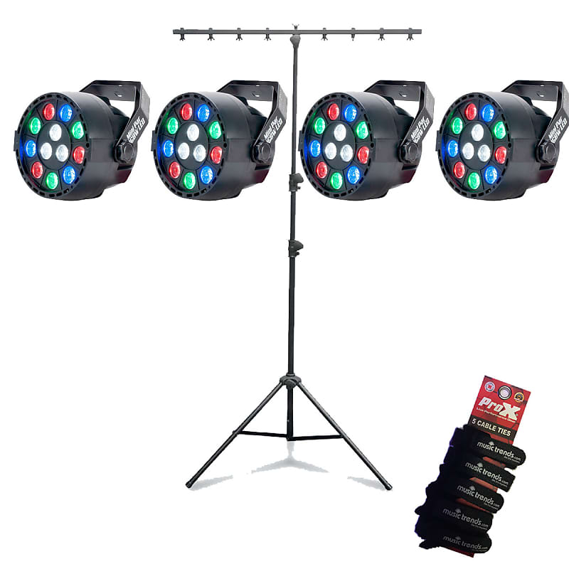 4 Pack Eliminator Mini PAR RGBW & CH06 Lighting Stand w/Free | Reverb