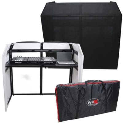 ProX XF-MESA MEDIA Portable DJ Facade Table Station with TV | Reverb