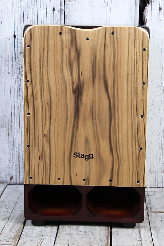 Stagg Cannon Cajon with Extra Bass Punch Ebony Finish Hand | Reverb