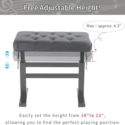 Height Adjustable Piano Bench Hydraulic Lifting Keyboard | Reverb