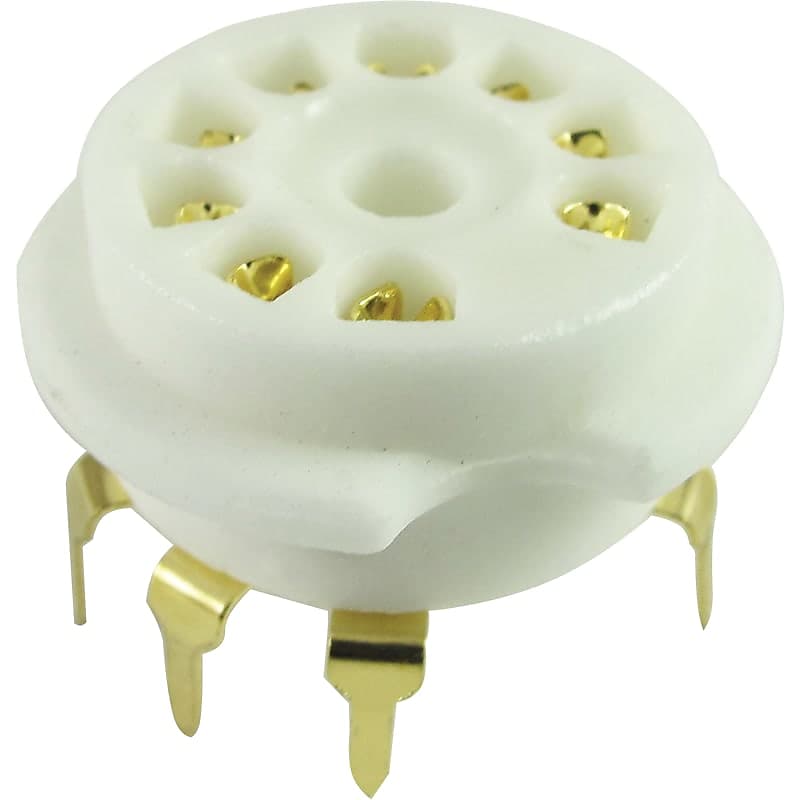 Socket - 9 Pin, Ceramic, PC Mount, bottom or PC mount, Type: | Reverb