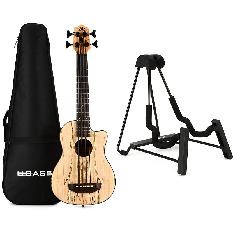 Kala U-Bass Spalted Maple Acoustic-Electric Bass Guitar with | Reverb