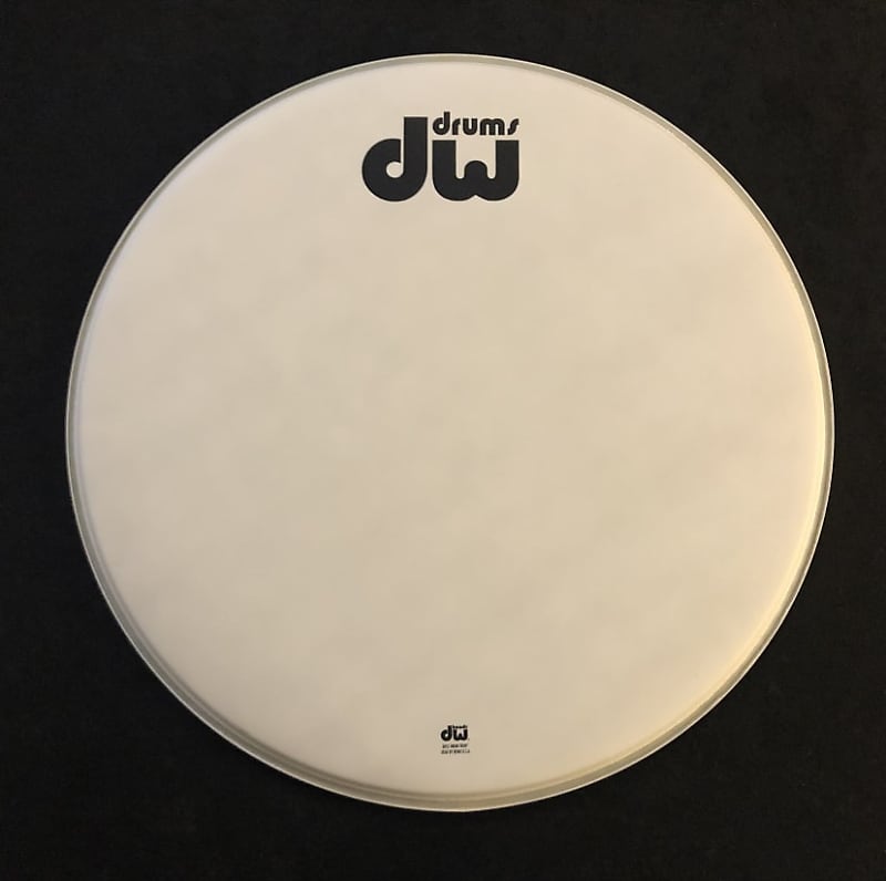 DW 22” Coated White Logo Head | Reverb