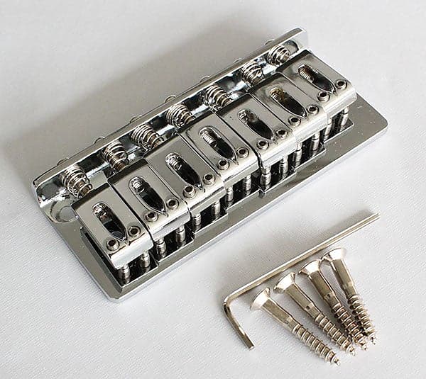 7 Strings Fixed Bridge Tailpeice,Chrome,for string through | Reverb