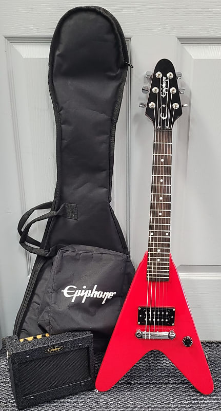 Epiphone Flying V Electric Guitar RED Mini 2002 Red | Reverb
