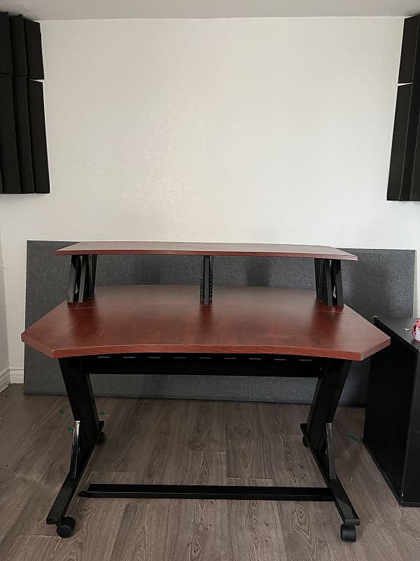 Studio Trends 46” Desk Dual 4 RU Rack Cherry | Reverb