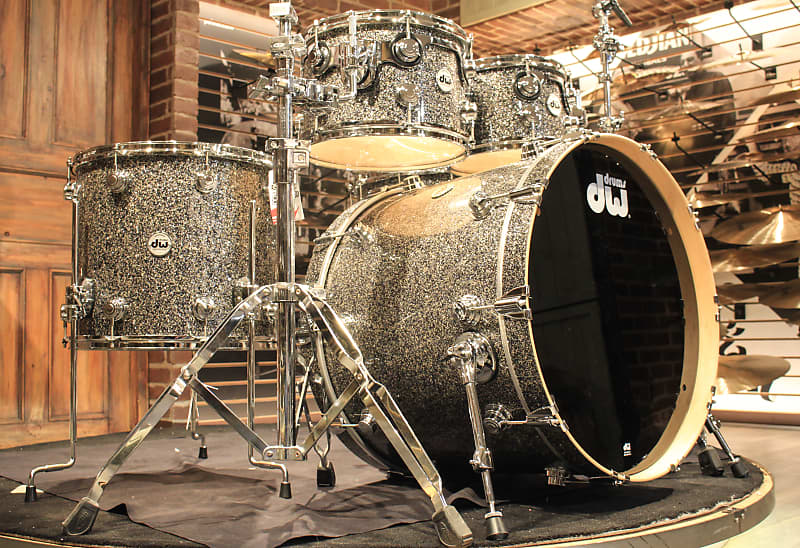 DW Collector's 333 Pure Maple 5pcs Black Galaxy Drum Set - | Reverb