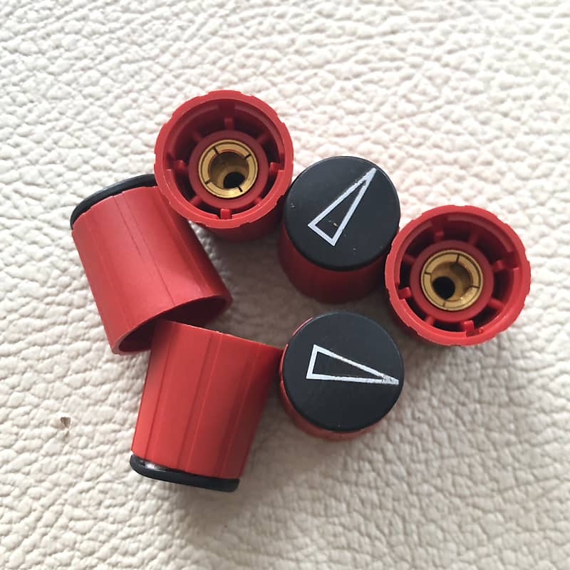 Set of 6x Sifam Red and black amplifier collet control knobs | Reverb