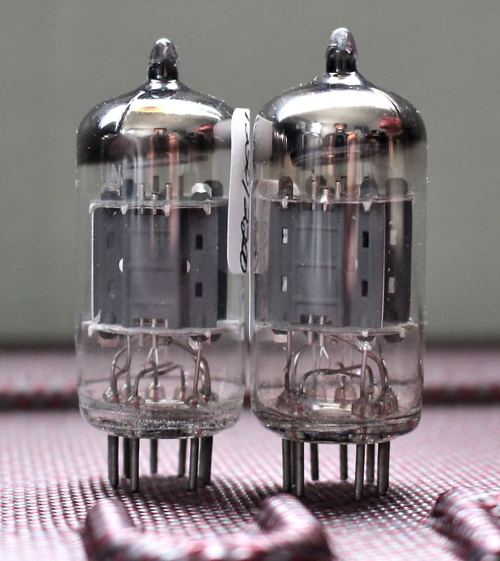 MULLARD 7247 12DW7 PERFECT MATCH PAIR GRAY PLATE HALO | Reverb UK