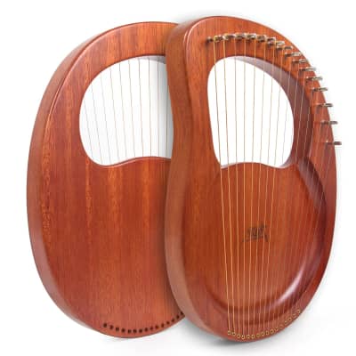 16 String Lyre Harp Solid Mahogany Wood with Pickup Tuning | Reverb