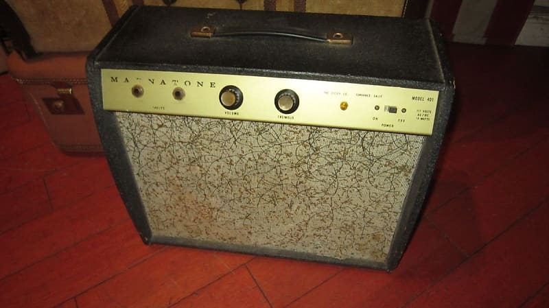1961 Magnatone Model 410 Small Combo Amp Brown | Reverb
