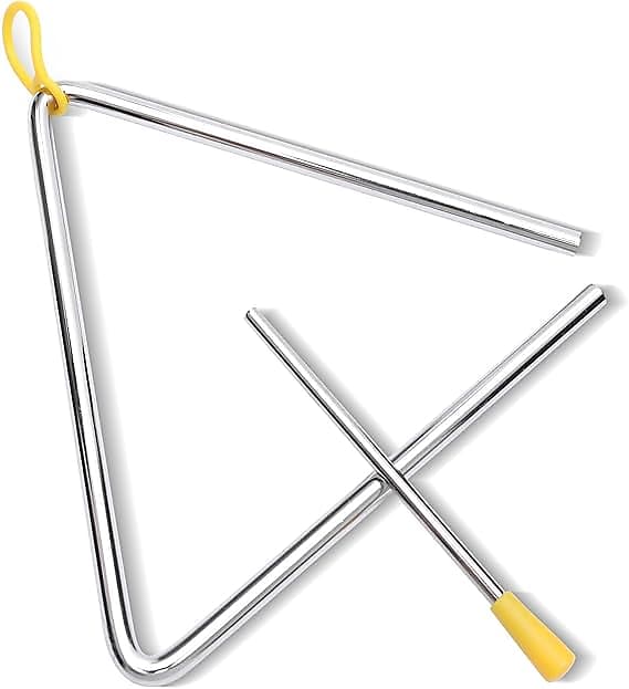 7 Inch Musical Steel Triangle Hand Percussion Instrument With | Reverb
