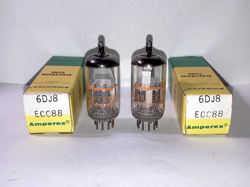1975 Amperex ECC88 6DJ8 A-Frame Tubes, Matched Pair, | Reverb UK