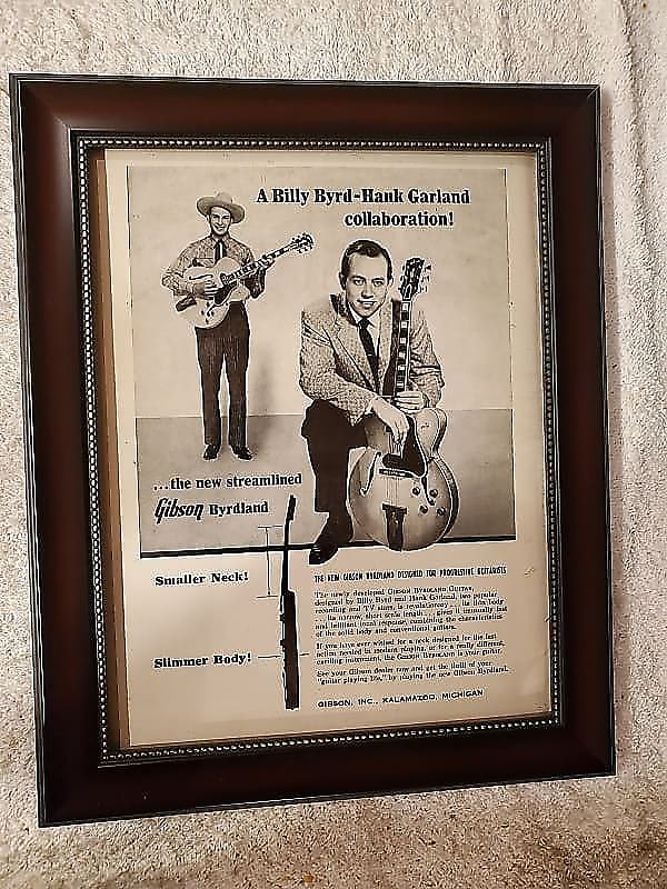 1956 Gibson Guitars promotional Ad Framed Hank Garland, Billy | Reverb