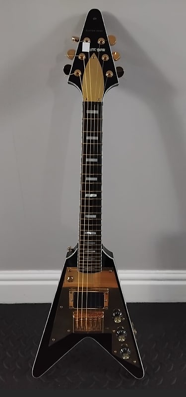 Flying V Custom Mini Guitar - Black Gloss - Tone Deaf - 1 | Reverb UK