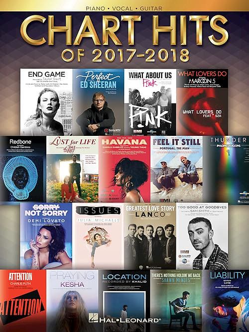 Chart Hits of 2017-2018 Piano/Vocal/Guitar Songbook | Reverb