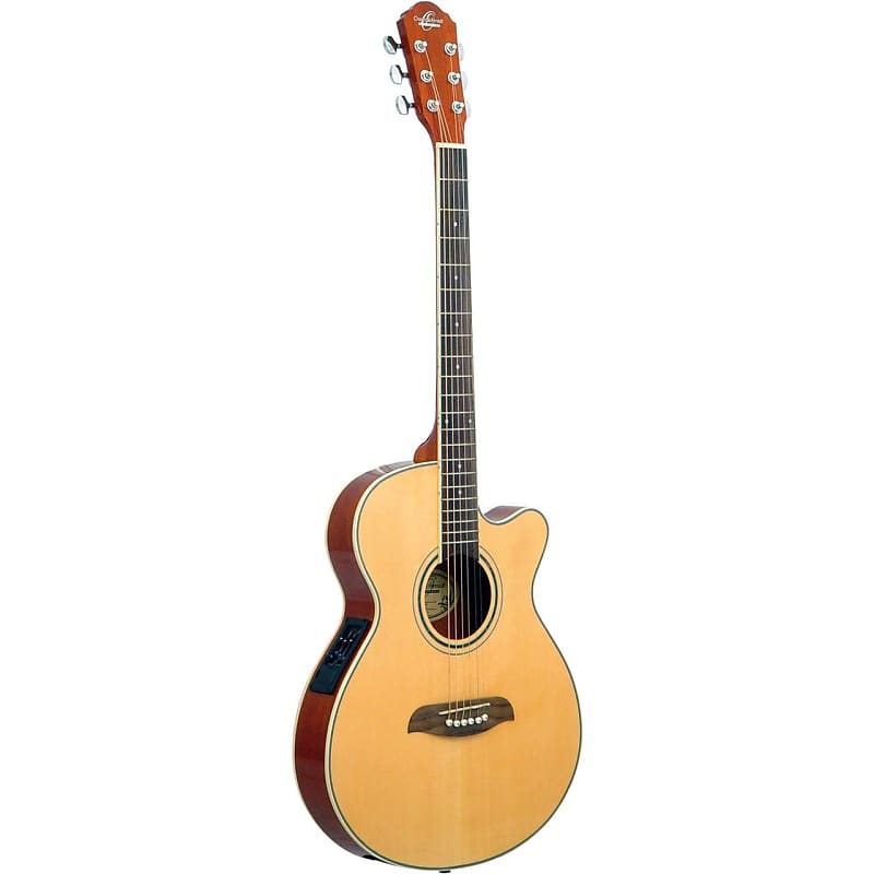 Oscar Schmidt OG8CEN Acoustic Electric Folk Guitar, Natural | Reverb