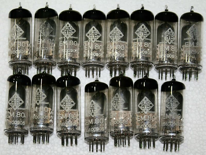 15 pcs EM80 NOS TELEFUNKEN MAGIC EYE Top "O" Getter Made in | Reverb