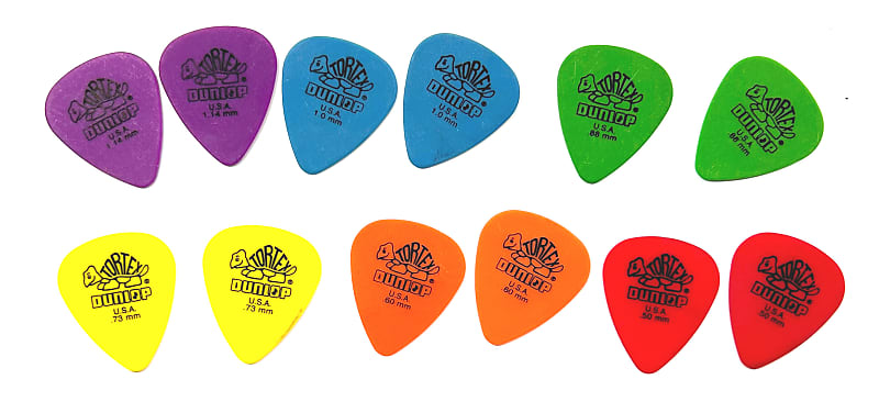 Dunlop Guitar Picks 12 Pick Tortex Variety Pack 2 of each | Reverb