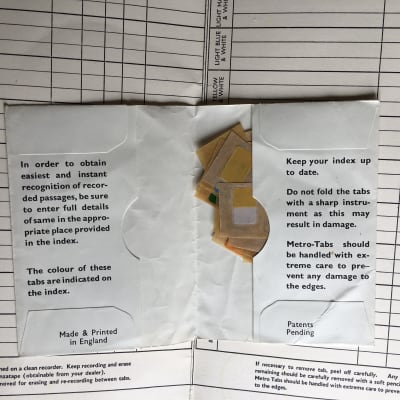 Metro-Sound Metro-Tabs Quarter Inch (1/4") Tape Index | Reverb UK