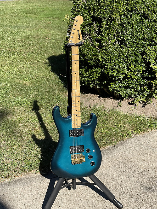 1981 Kramer Blue Sunburst Strat Head Pacer with the original | Reverb