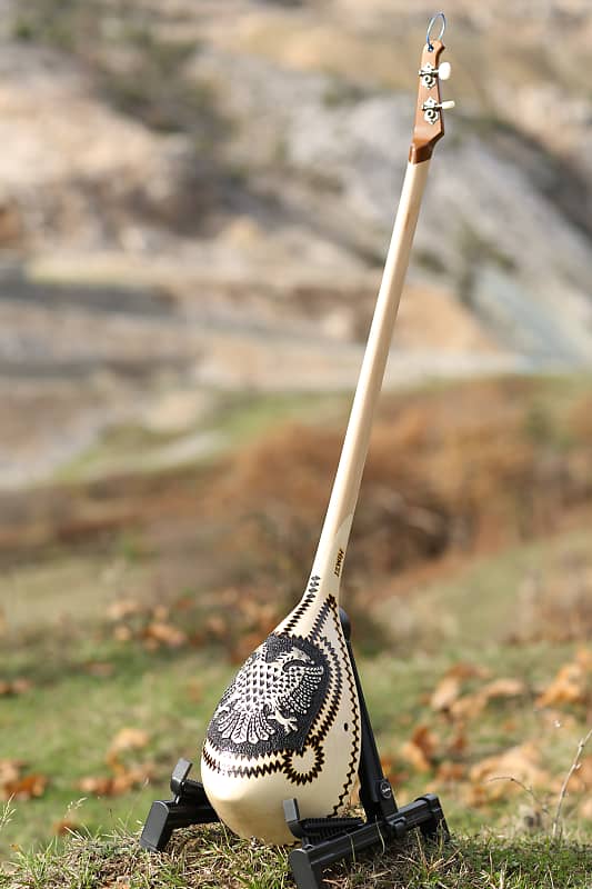 Albania Eagle Flag Carved on a Cifteli Qifteli Full sized Pro | Reverb