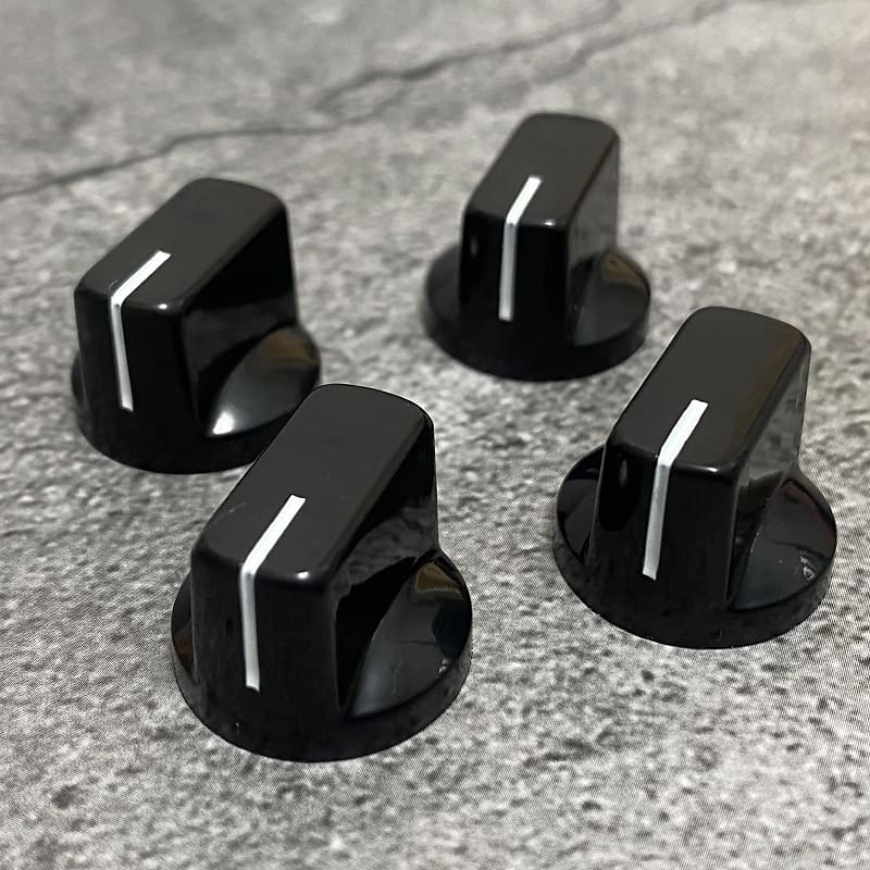 4x Black Davies 1510 Flange Style Guitar Effects Pedal Knob | Reverb