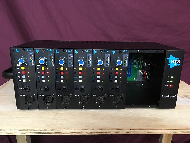 API 8-slot Lunchbox w/ (6) API 512c Microphone Preamp | Reverb