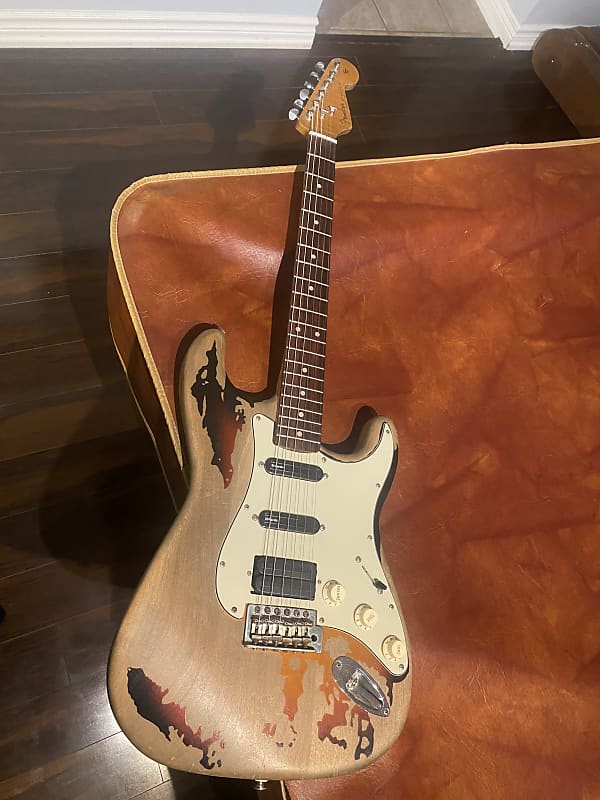 Partscaster Strat style Relic Sunburst | Reverb