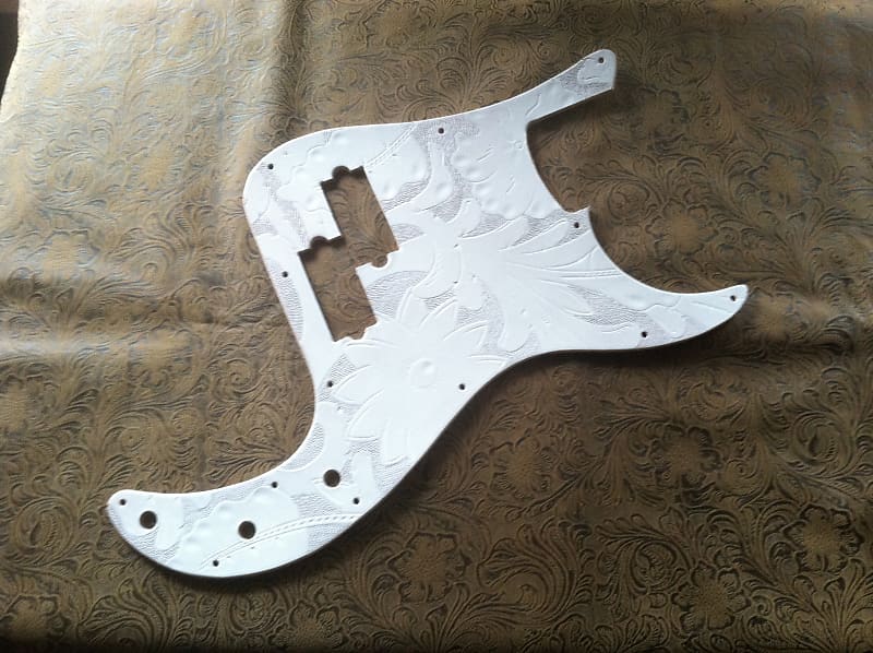 Custom Tooled Leather Pickguard fits Fender Precision P Bass | Reverb