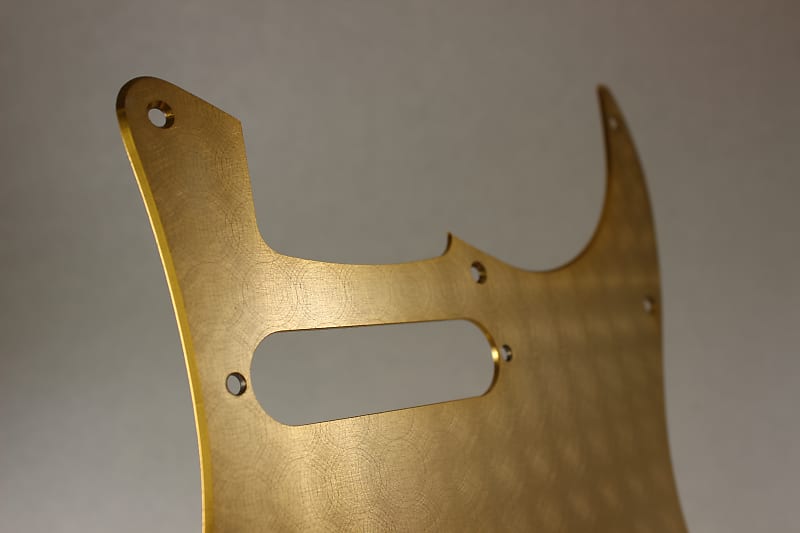 Engine Turned Gold Anodized Aluminum SSS Strat Pickguard- | Reverb UK