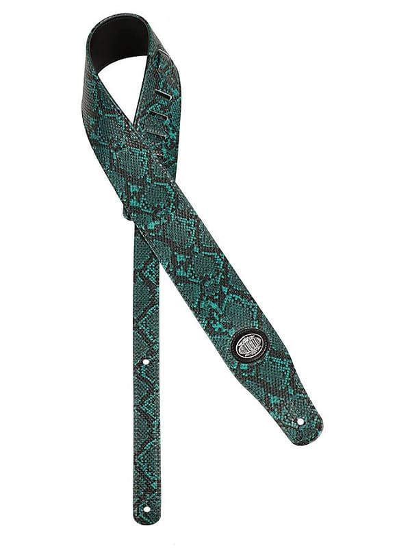 Cobra Series Guitar strap, green snakeskin | Reverb